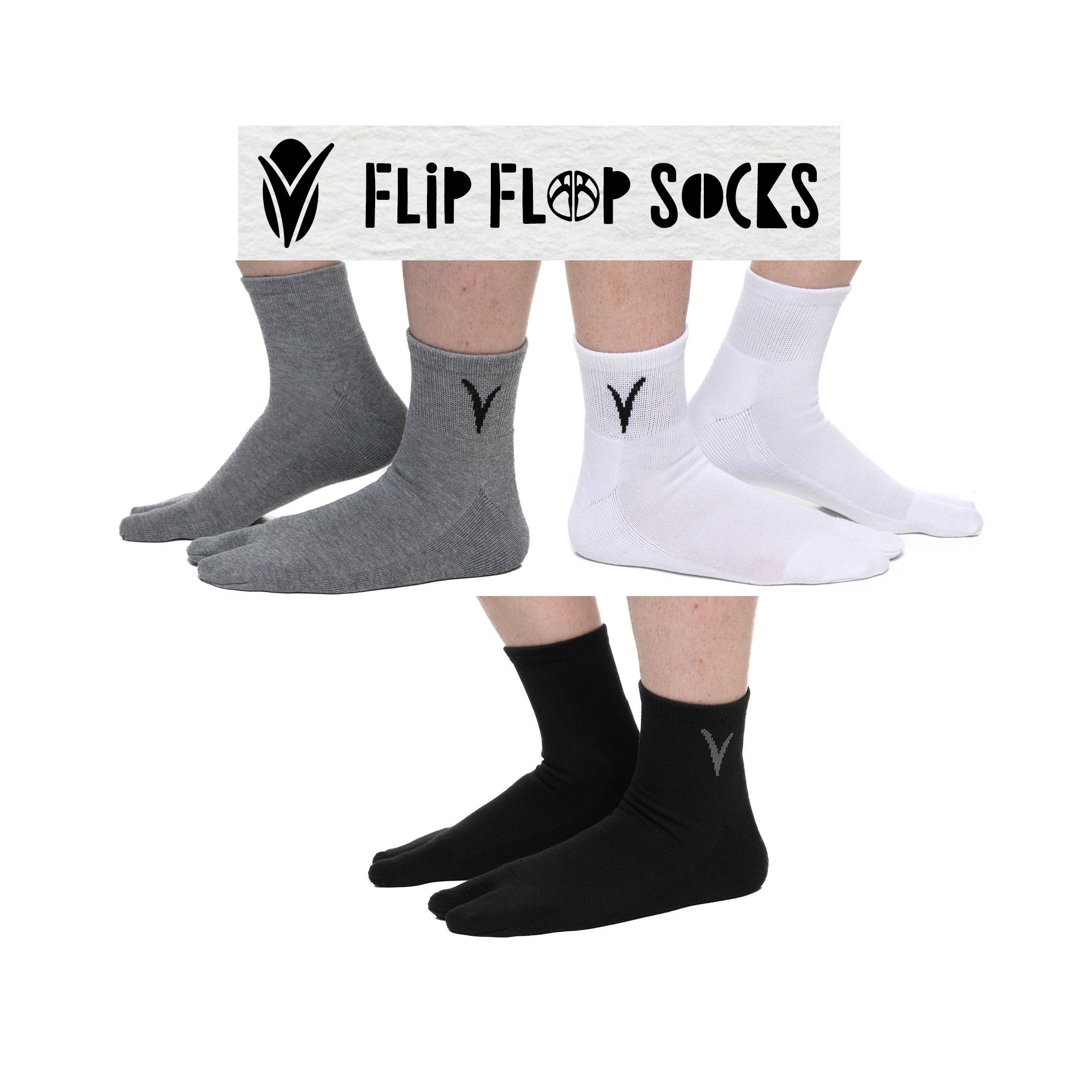 Thicker Flip Flop Socks - Mini-Crew – V-Toe Socks, Inc