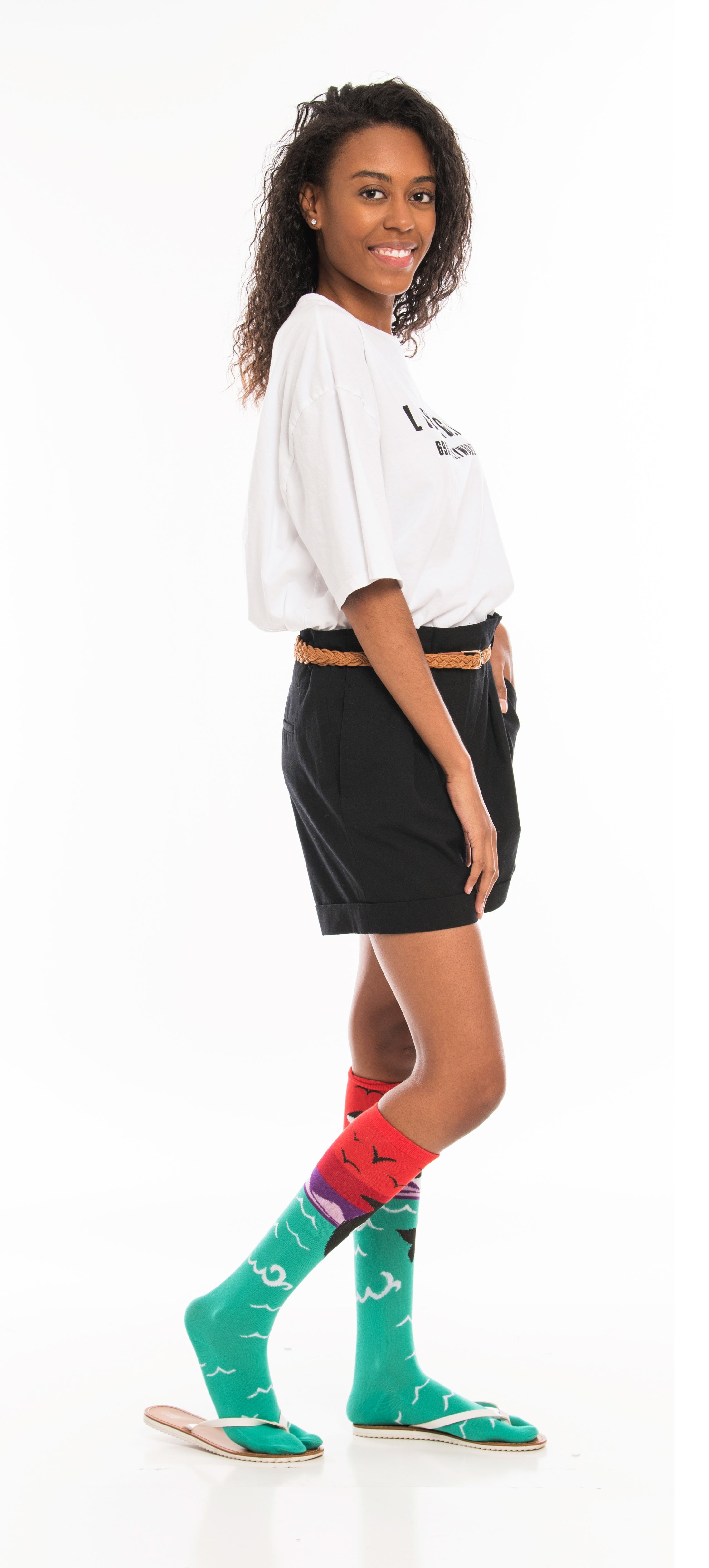 1 Pair - V-Toe Flip-Flop Tabi Socks - Fun Orca Style – V-Toe Socks, Inc