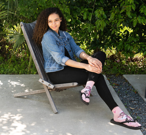 3 Pairs - V-Toe Split Toe Socks Big Toe Tabi Black Ninja, Pink Ninja a ...