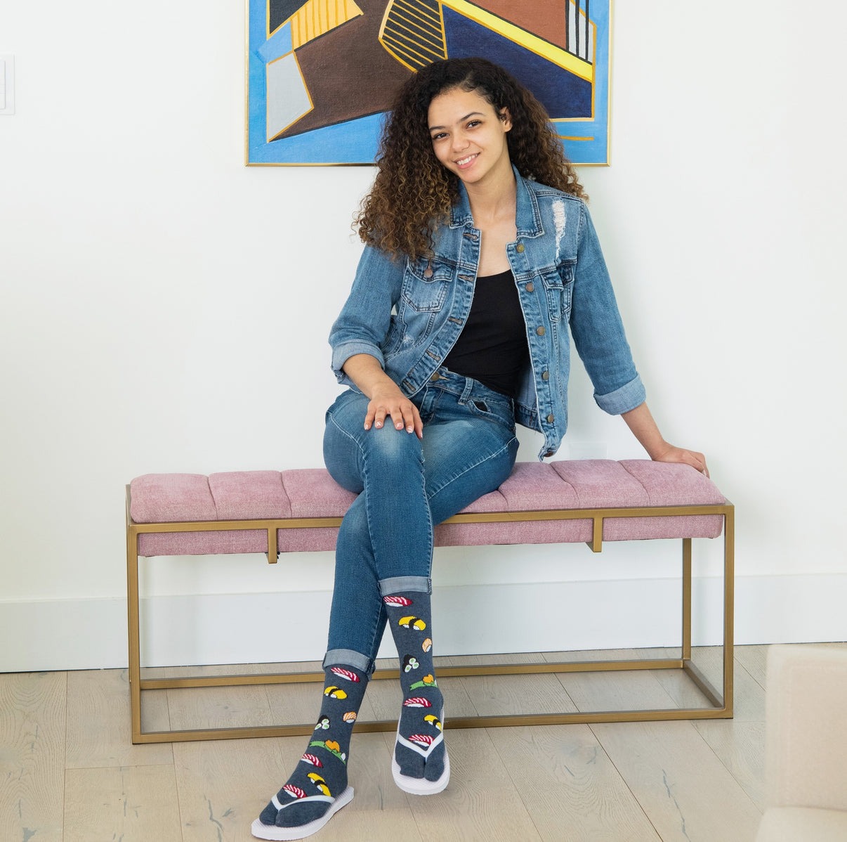 3 Pairs - V-Toe Split Toe Socks Big Toe Tabi Black Ninja, Pink Ninja a ...